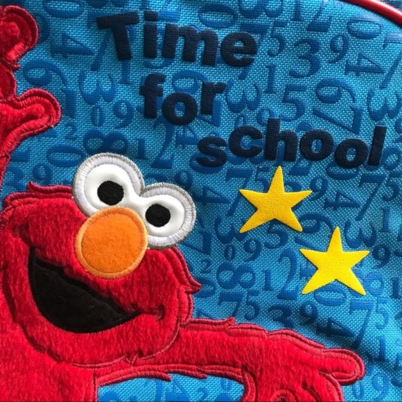 Accessories | Sesame Street Elmo Kids Rolling Backpack Luggage Bag Blue ...